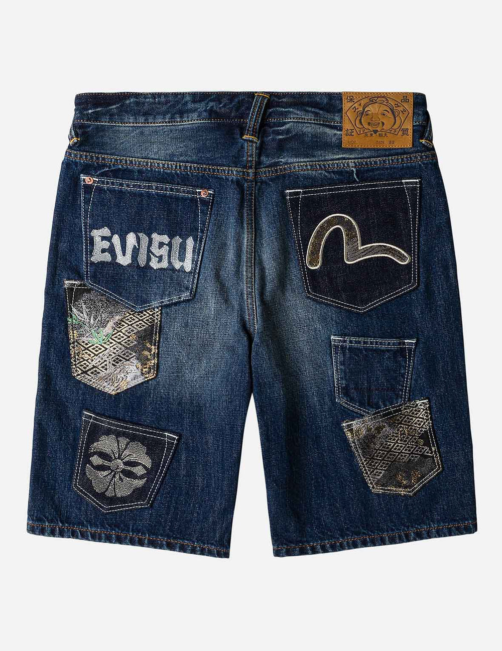Brocade Patchwork Denim Shorts – EVISU