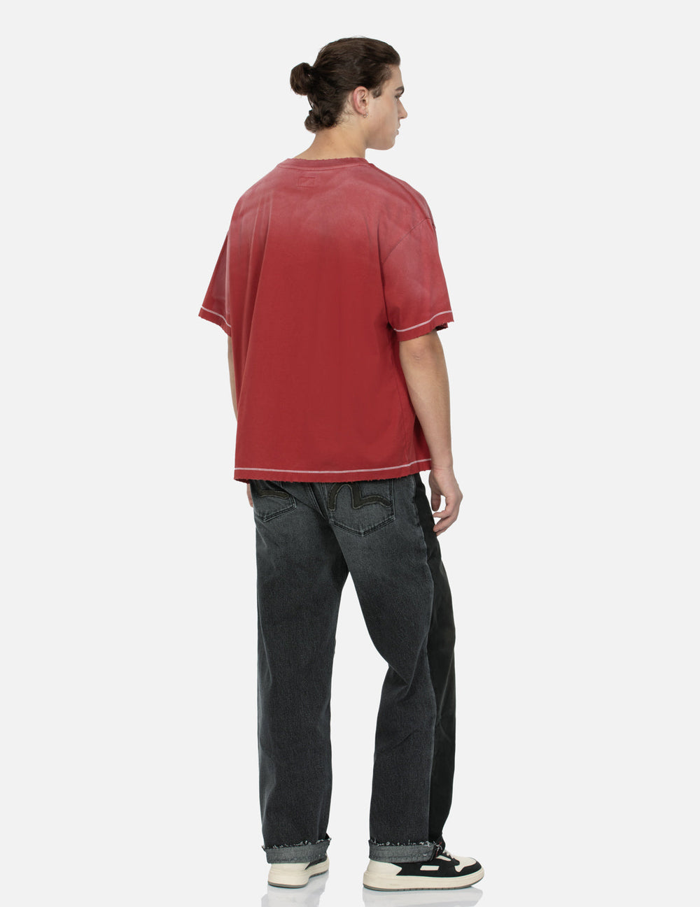 Seagull Appliqué Embroidery Baggy Fit Patchwork Jeans – EVISU